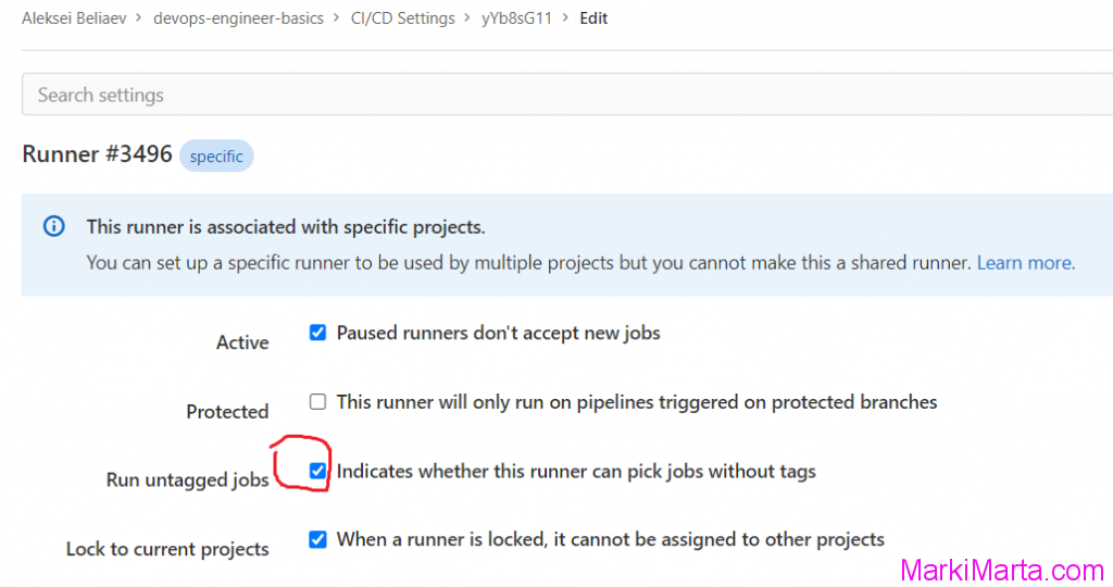 Fix Gilab runner error: listen_address not defined, metrics & debug endpoints disabled builds=0 ...