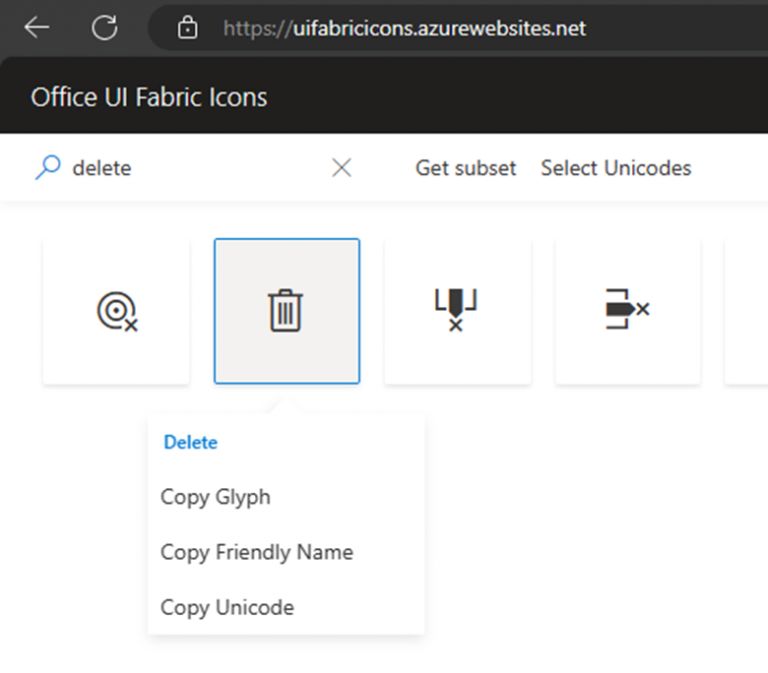 How to find and use FluentUI Icons in SPFX applications « MarkiMarta.com